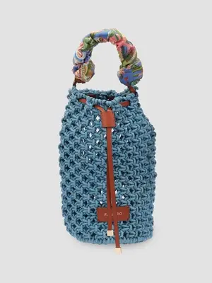 Farm Rio Macrame Shoulder Bag - Ice Blue