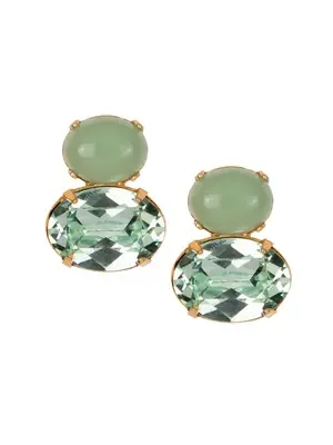 JENNIFER BEHR Yvette 18k-gold-plated, Gemstone & Glass Crystal Double Drop Earrings