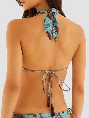 Farm Rio Tropical Print Elongated Bikini Top