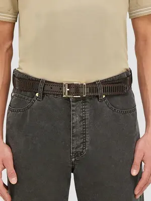 FERRAGAMO Adjustable Braided Leather Belt