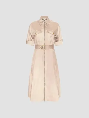 L'Agence Callen Cotton-blend Midi Shirtdress