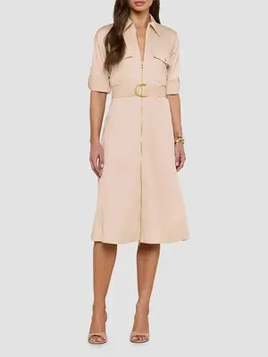 L'Agence Callen Cotton-blend Midi Shirtdress