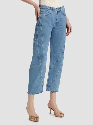 L'Agence Frasier Ultra High-rise Barrel-leg Crop Jeans