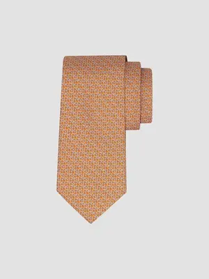 FERRAGAMO Cerchio Silk Tie - Arancio