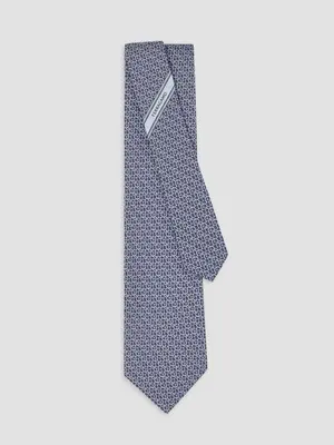 FERRAGAMO Cerchio Silk Tie - Grigio