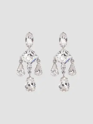 JENNIFER BEHR Amiri Rhodium-plated & Crystal Chandelier Earrings