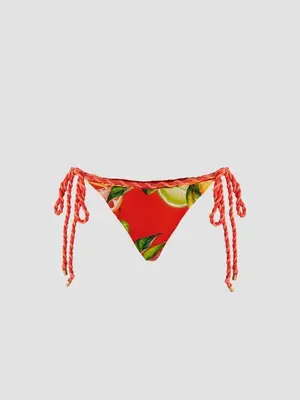 Farm Rio Fruit Tie Bikini Bottom - Red