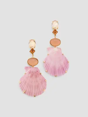 JENNIFER BEHR Adrielle 18k-gold-plated & Mixed-media Shell Drop Earrings - Cala