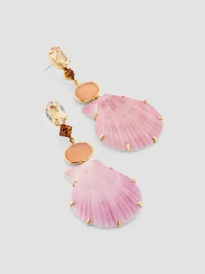 JENNIFER BEHR Adrielle 18k-gold-plated & Mixed-media Shell Drop Earrings