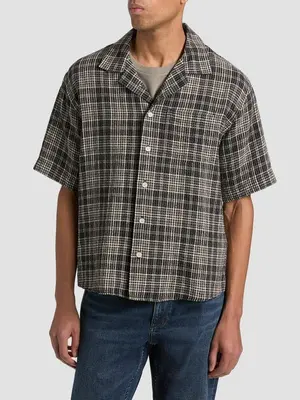 CORRIDOR Plaid Seersucker Short-sleeve Shirt