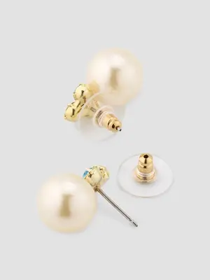 JENNIFER BEHR Belen 18k-gold-plated, Austrian Crystal & Imitation Pearl Stud Earrings