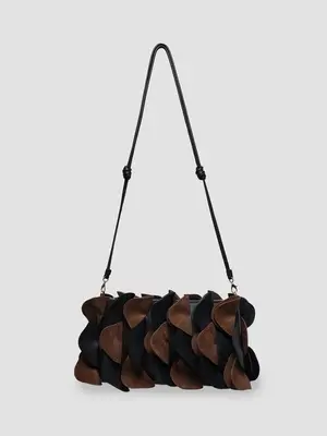 Farm Rio Leather & Suede Flower Clutch Bag