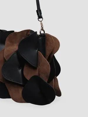 Farm Rio Leather & Suede Flower Clutch Bag