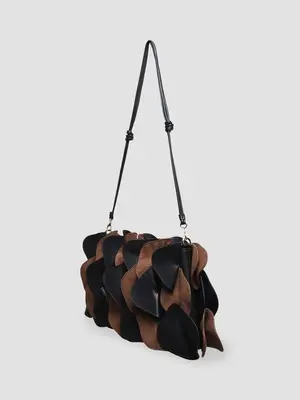 Farm Rio Leather & Suede Flower Clutch Bag