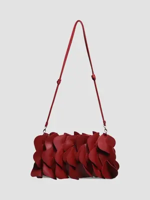 Farm Rio Leather Flower Clutch Bag