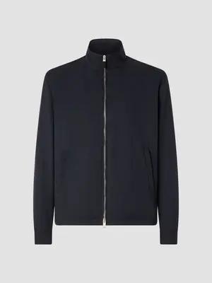 Zegna Microfiber Motorin 100cc Blouson Jacket - Navy Blue
