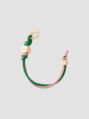 MAISON DE SABRE Leather Wristlet Charm - Emerald Lily