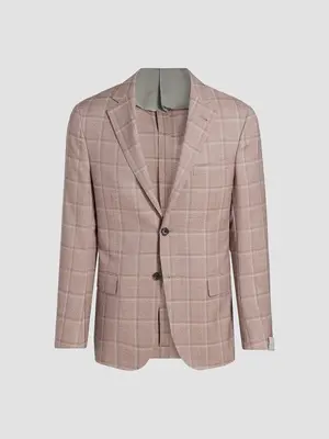 Corneliani Plaid Wool Single-breasted Sport Coat