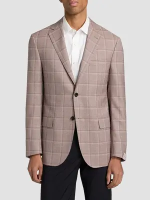 Corneliani Plaid Wool Single-breasted Sport Coat