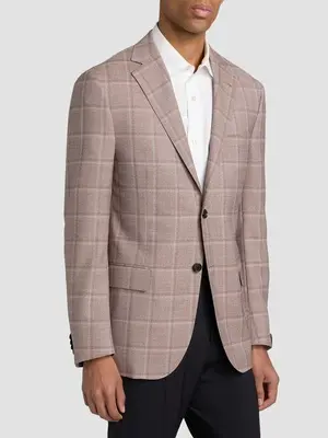Corneliani Plaid Wool Single-breasted Sport Coat