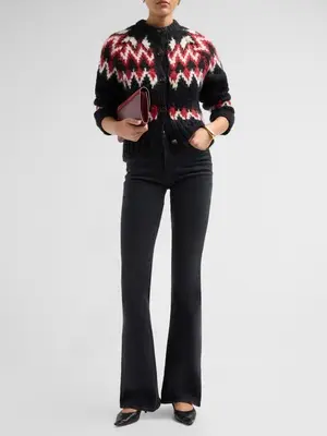 Veronica Beard Christina Fair Isle-inspired Cardigan - Black Multi