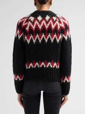 Veronica Beard Christina Fair Isle-inspired Cardigan - Black Multi