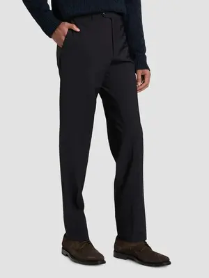 Corneliani Stretch-wool Straight-leg Pants - Navy