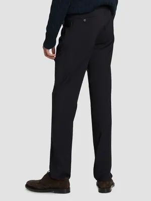 Corneliani Stretch-wool Straight-leg Pants - Navy