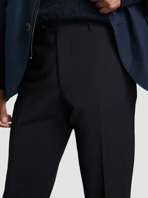 Corneliani Stretch-wool Straight-leg Pants - Navy