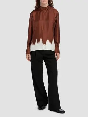 Proenza Schouler Mara Printed Silk Top
