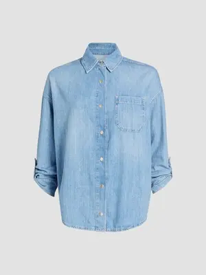 L'Agence Jorah Cotton Denim Relaxed-fit Shirt