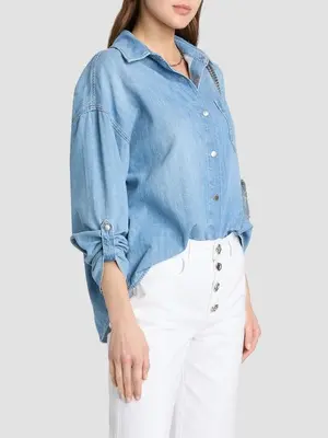 L'Agence Jorah Cotton Denim Relaxed-fit Shirt