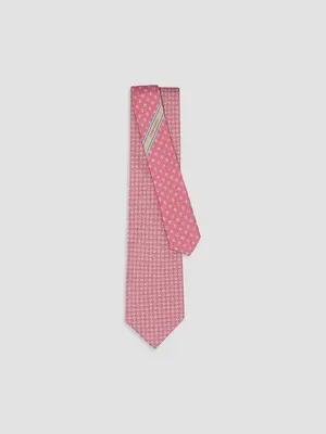 FERRAGAMO Turtles Print Silk Tie - Rosa