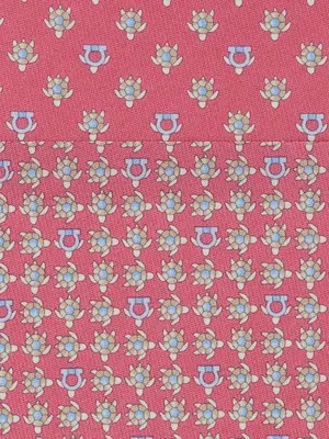 FERRAGAMO Turtles Print Silk Tie - Rosa
