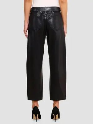 L'Agence Mallis Coated High-rise Barrel-leg Jeans