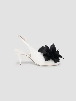FERRAGAMO Gema 70mm Floral Sandals - Cloud Bianco