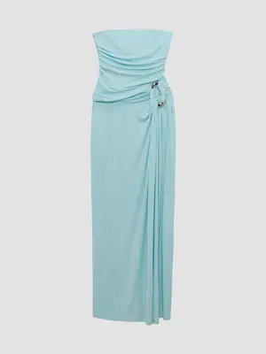 Simkhai Emma Ruched Bustier Gown - Pool