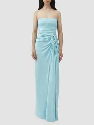 Simkhai Emma Ruched Bustier Gown - Pool