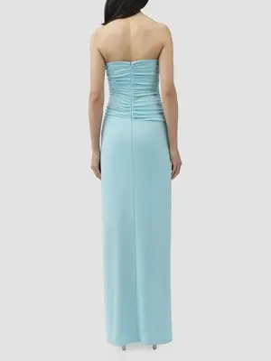 Simkhai Emma Ruched Bustier Gown - Pool