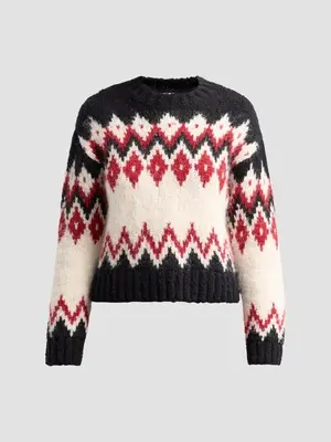 Veronica Beard Jessalyn Fair Isle-inspired Crewneck Sweater