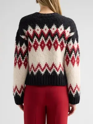 Veronica Beard Jessalyn Fair Isle-inspired Crewneck Sweater