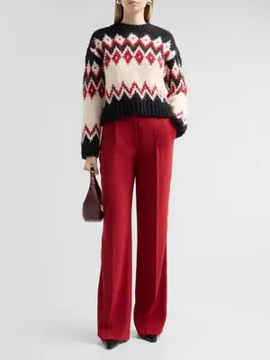 Veronica Beard Jessalyn Fair Isle-inspired Crewneck Sweater