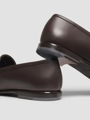 FERRAGAMO Avril Gancini Leather Loafers - Moro