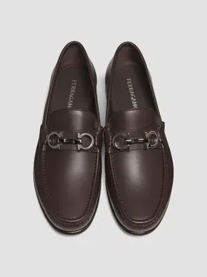 FERRAGAMO Avril Gancini Leather Loafers - Moro