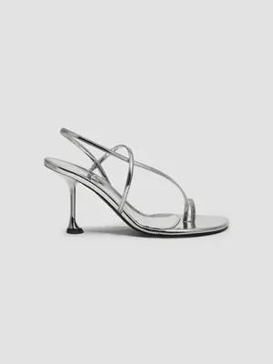 Proenza Schouler Tee 85mm Satin Slingback Sandals Silver