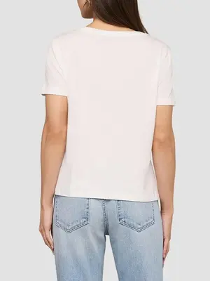 L'Agence Brianna V-neck Relaxed T-shirt - White