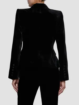 L'Agence Philippa Strong-shoulder Tuxedo Blazer