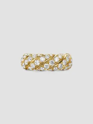 David Yurman Sculpted Cable Flex Band Ring In 18k Yellow Gold