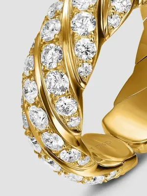 David Yurman Sculpted Cable Flex Band Ring In 18k Yellow Gold