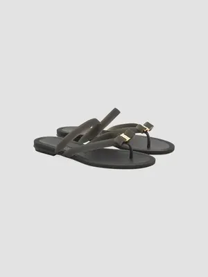 FERRAGAMO Jealsa Grosgrain-effect Flat Sandals